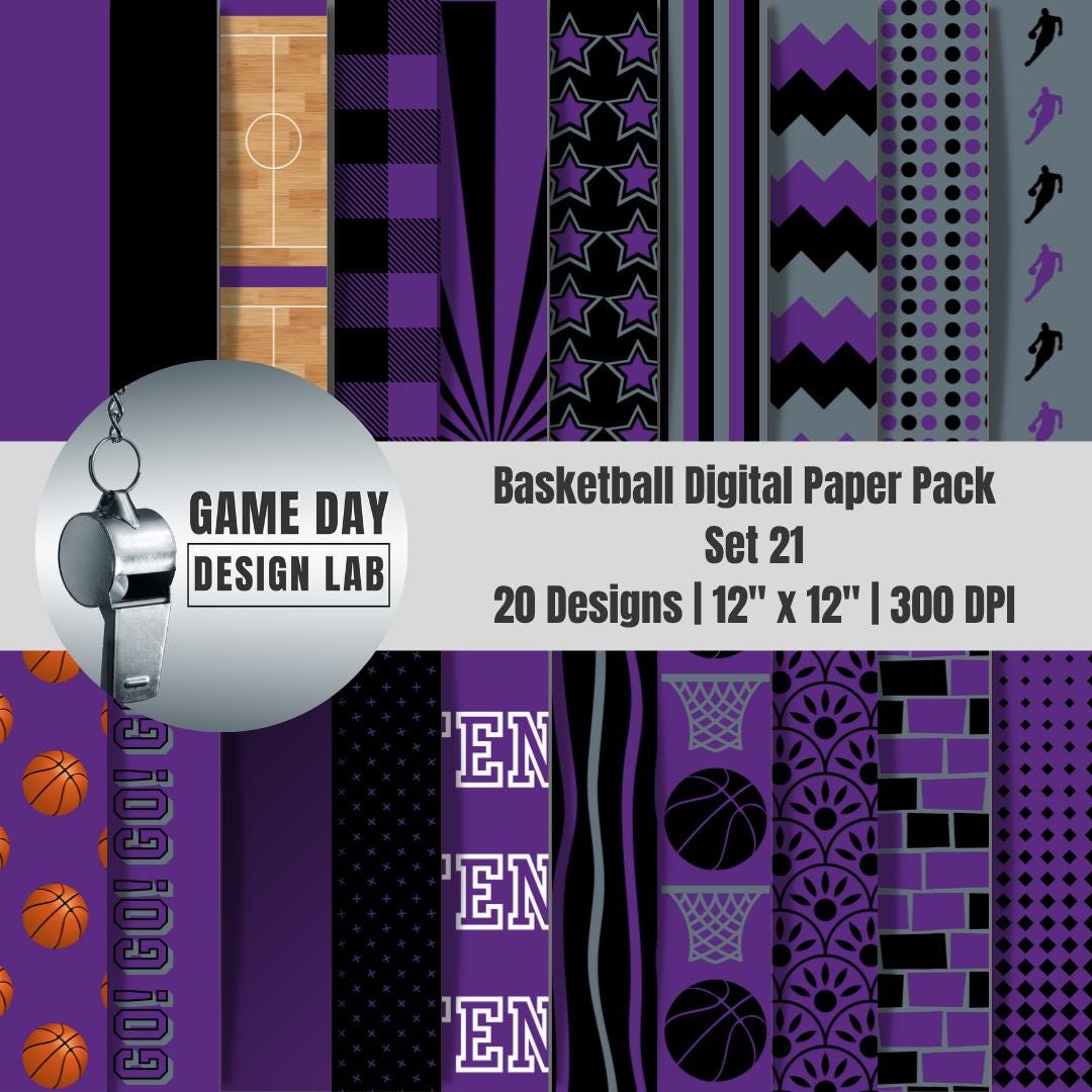 Basketball Team Colors Digital Paper Pack | 20 Designs | 12x12" | 300 ...