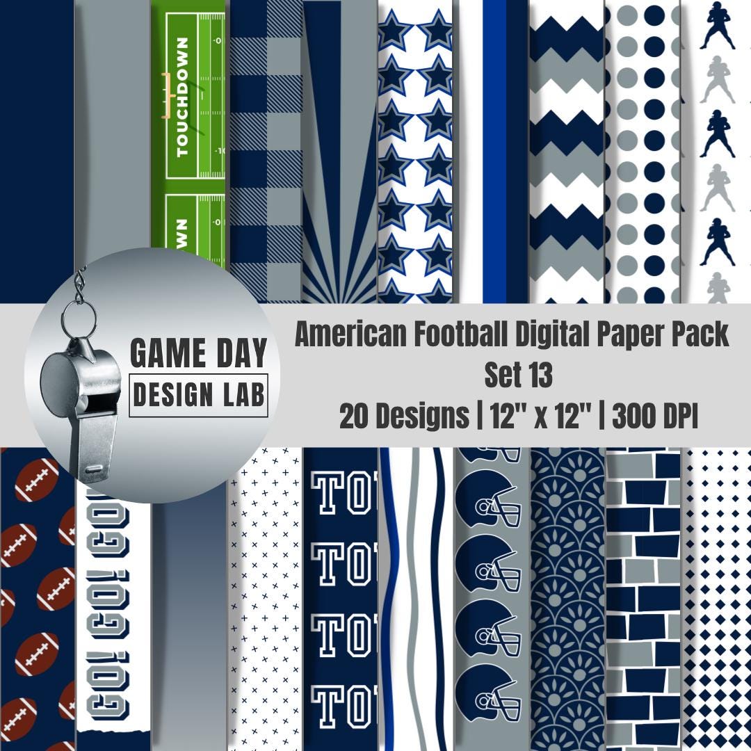 Dallas Football Digital Papers – Navy & Silver Sports Backgrounds - Etsy