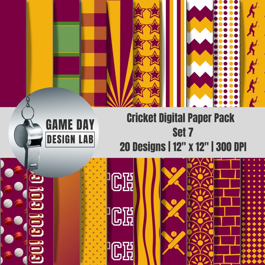 West Indies Cricket Digital Paper Pack | Maroon & Yellow Backgrounds ...