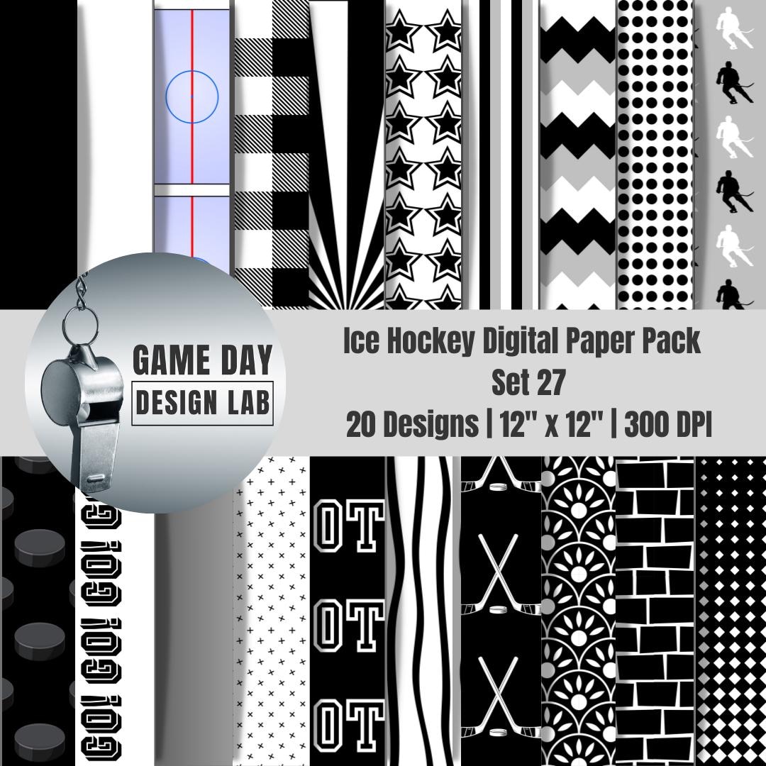 Ice Hockey Team Colors Digital Papers – 12x12" PNG Backgrounds for ...