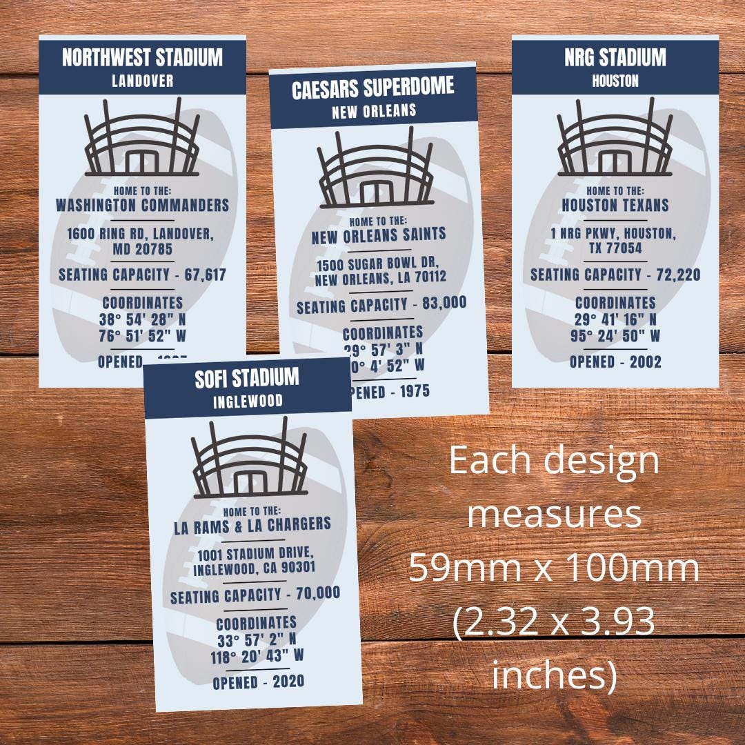 Printable Nfl-inspired Bundle – Stadium Info Sheets + US State Outline ...