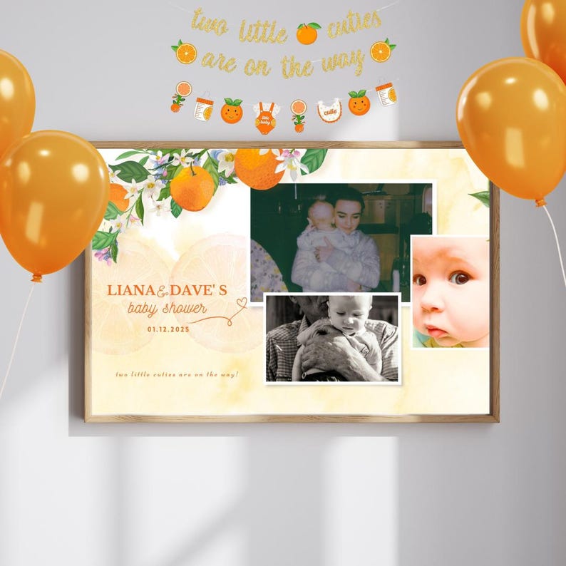 Two Little Cuties Baby Shower Slideshow TV Display | Welcome Slide ...