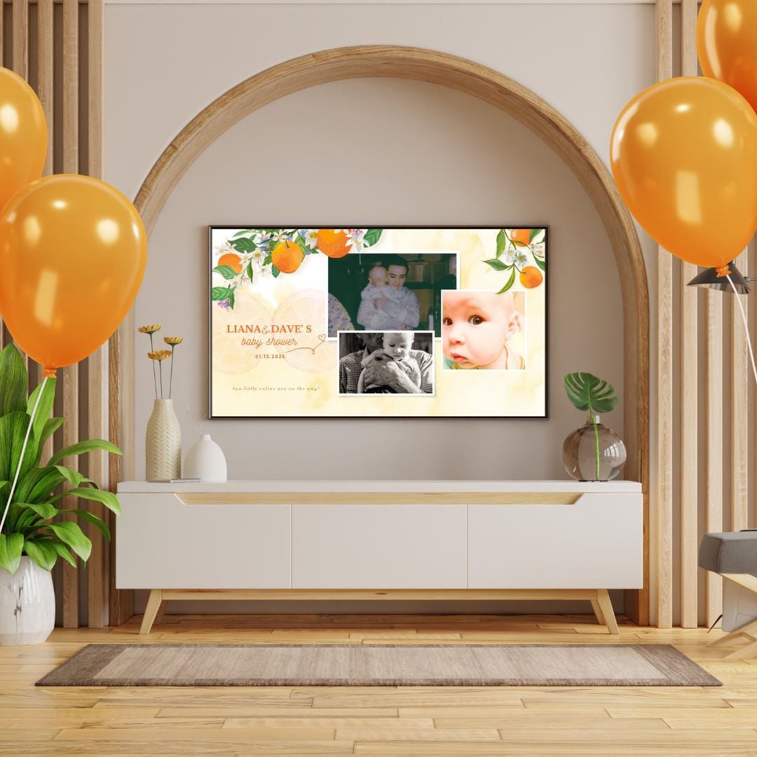Two Little Cuties Baby Shower Slideshow TV Display | Welcome Slide ...