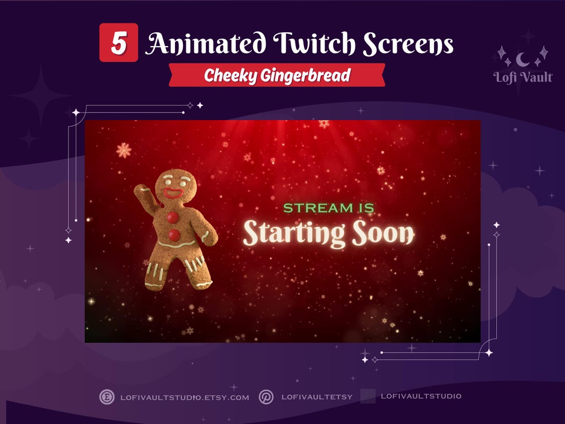 Funny Cheeky Gingerbread Background for Streamers, Christmas Starting ...