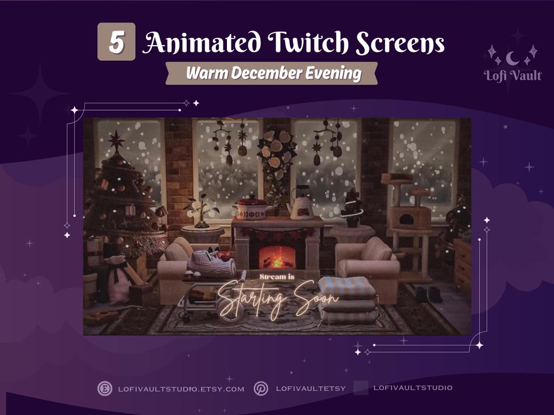 Warm December Evening Room Background for Streamers, Christmas Starting ...