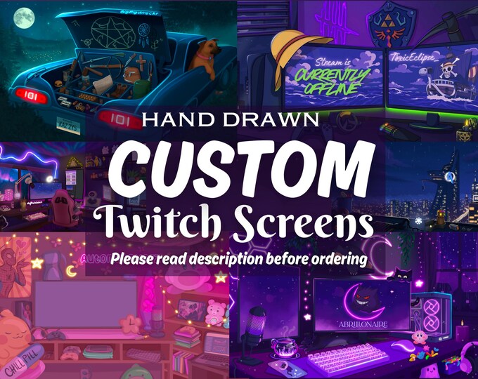Custom Commission Twitch Background for Streamers Handdrawn Art No AI ...