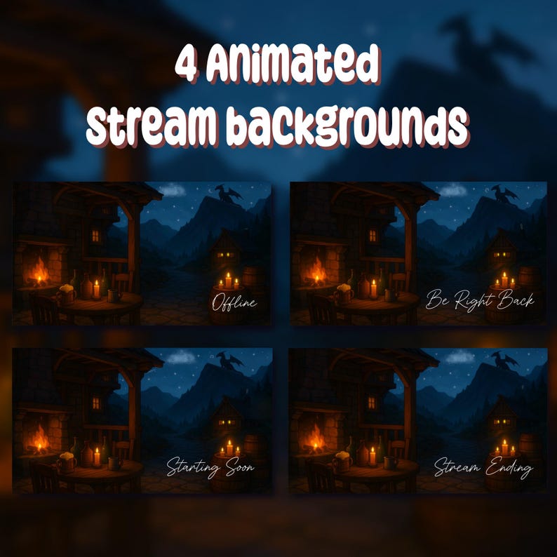 Skyrim Animated Stream Background Overlay, Cozy Be Right Back, Offline ...