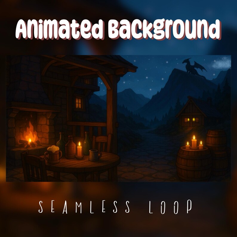 Skyrim Animated Stream Background Overlay, Cozy Be Right Back, Offline ...