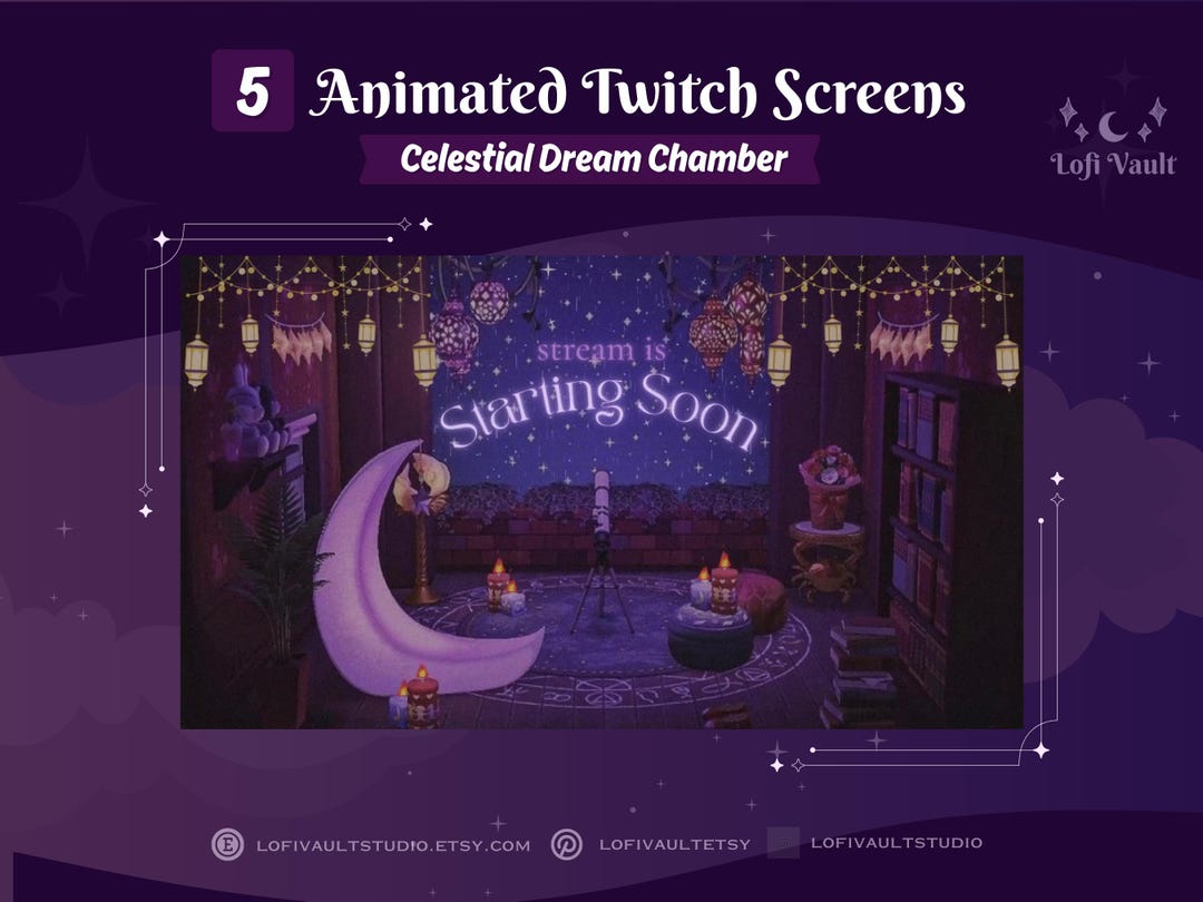 Celestial Dream Chamber Animated for Twitch Pngtubers, Cozy Witchcore ...
