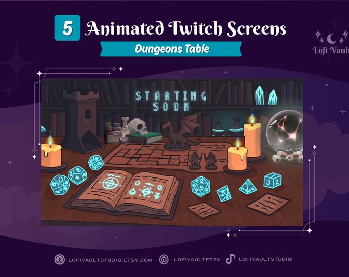 Dungeon Game Desk Setup Background for Streamers, Starting Screens ...
