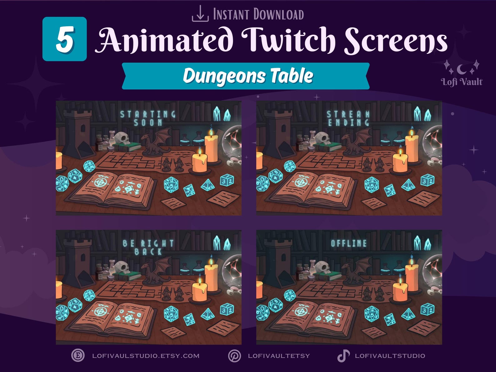 Dungeon Game Desk Setup Background for Streamers, Starting Screens ...
