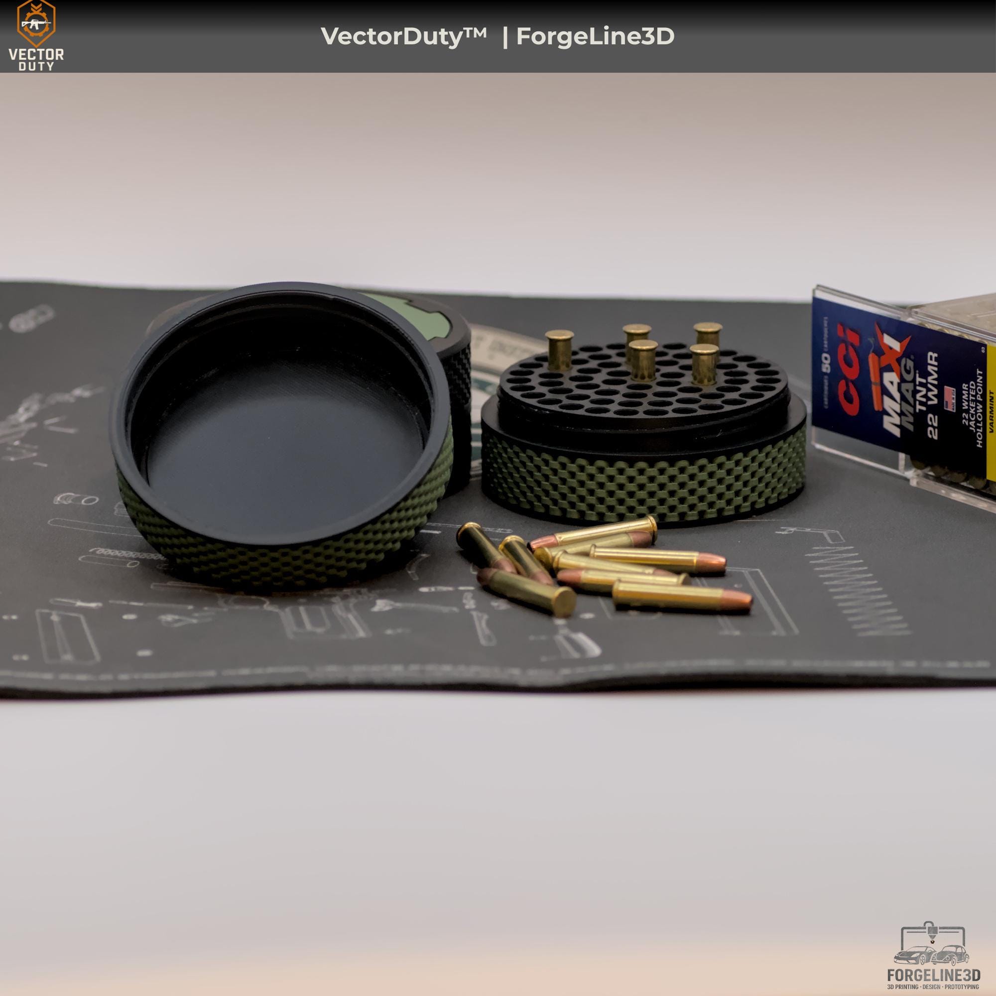 22 Magnum Ammo Puck, 3D Printed 22 WMR Ammo Box, 67 Round Pocket ...