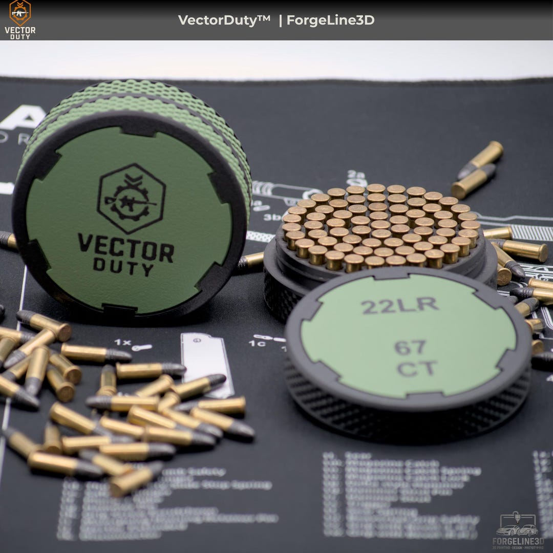 22LR Ammo Puck: 3D Printed Vectorduty Ammo Holder, 67 Round Pocket ...
