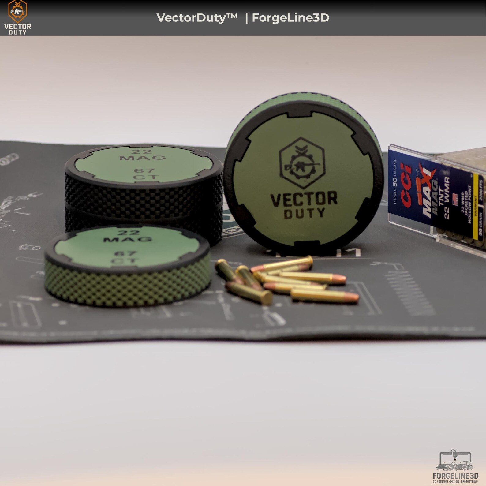 22 Magnum Ammo Puck, 3D Printed 22 WMR Ammo Box, 67 Round Pocket ...