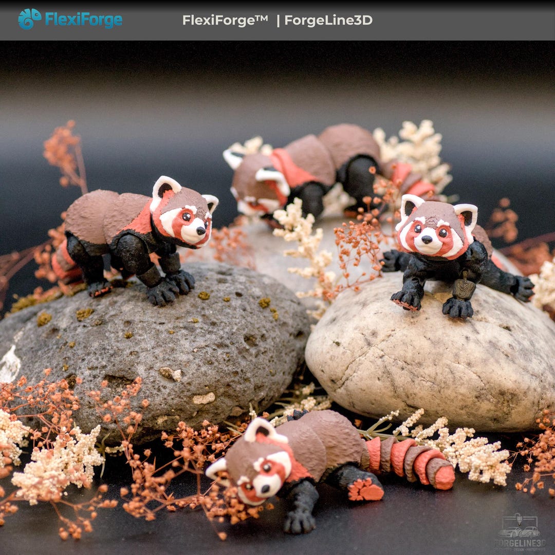 Articulated Red Panda Toy – 3D Printed Poseable Animal Figure – Cute ...