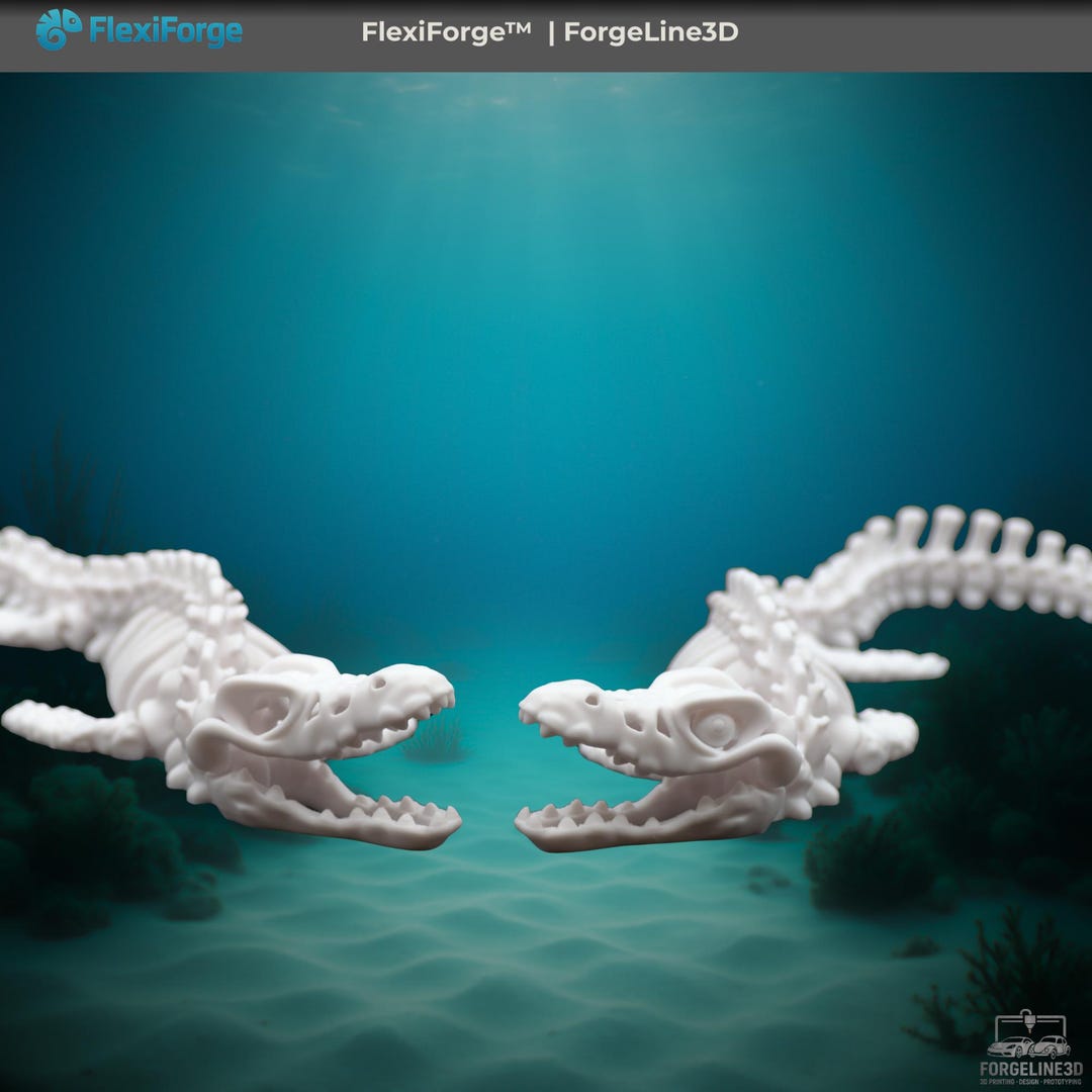 Articulated Mosasaurus Skeleton Toy, 3D Printed Poseable Sea Dinosaur ...