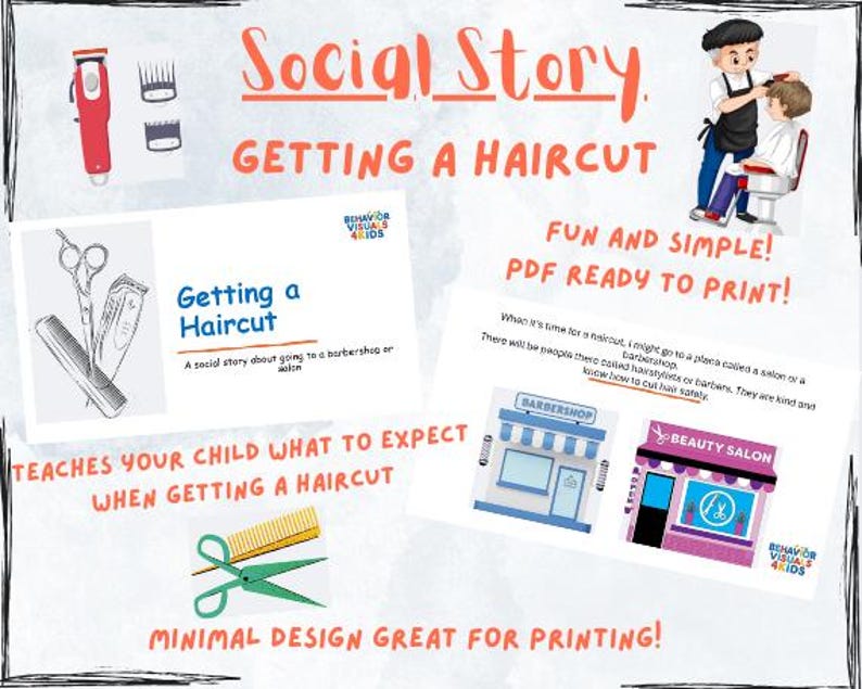 Printable Social Story: Getting a Haircut - Etsy