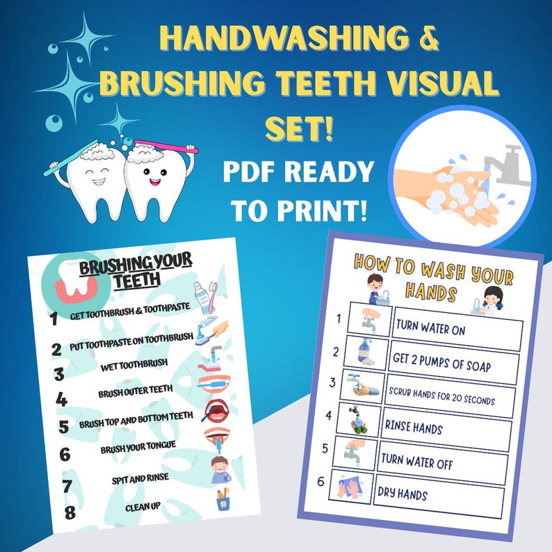 Printable Handwashing and Brushing Teeth Visual Set! - Etsy