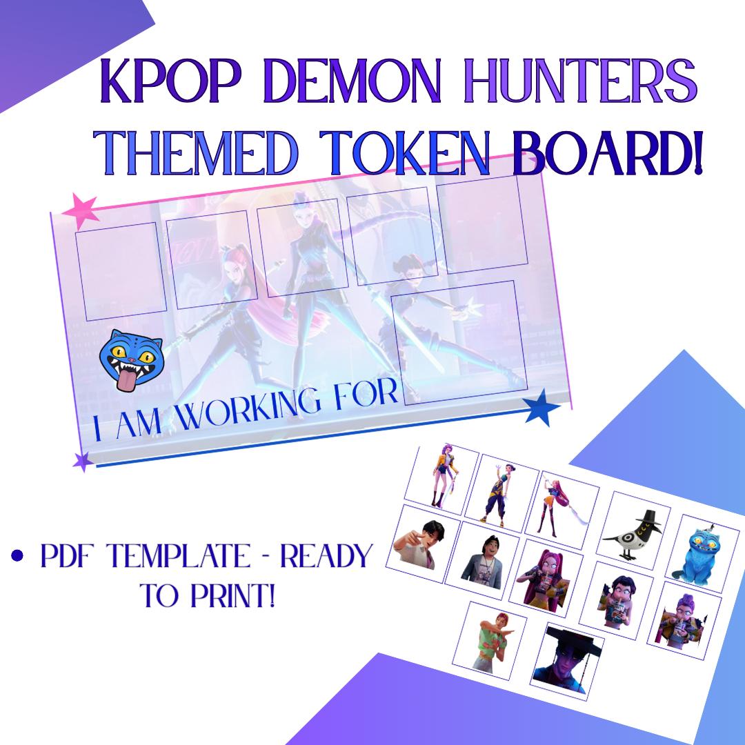 Kpop Demon Hunters Token Board: Positive Reinforcement (printable ...