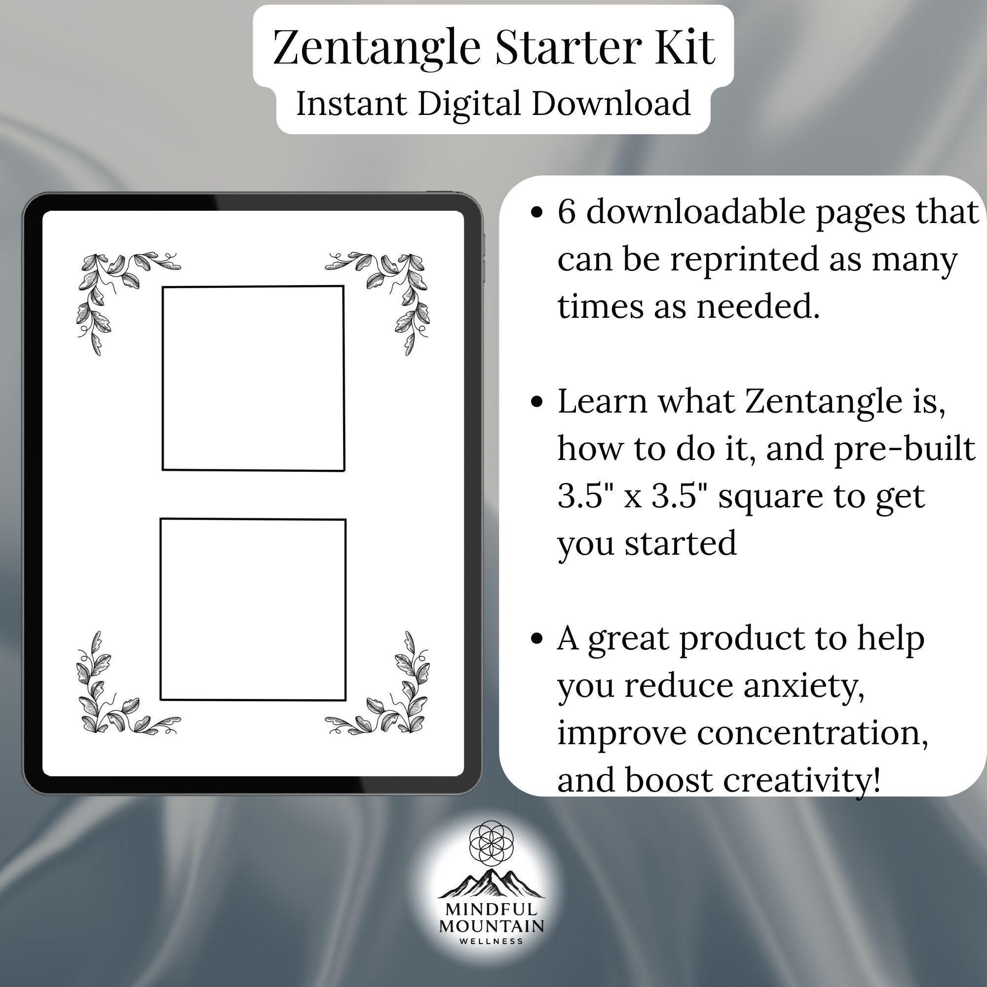 Zentangle Drawing Kit Printable: Beginner Guide, Pattern Bank & Journal ...