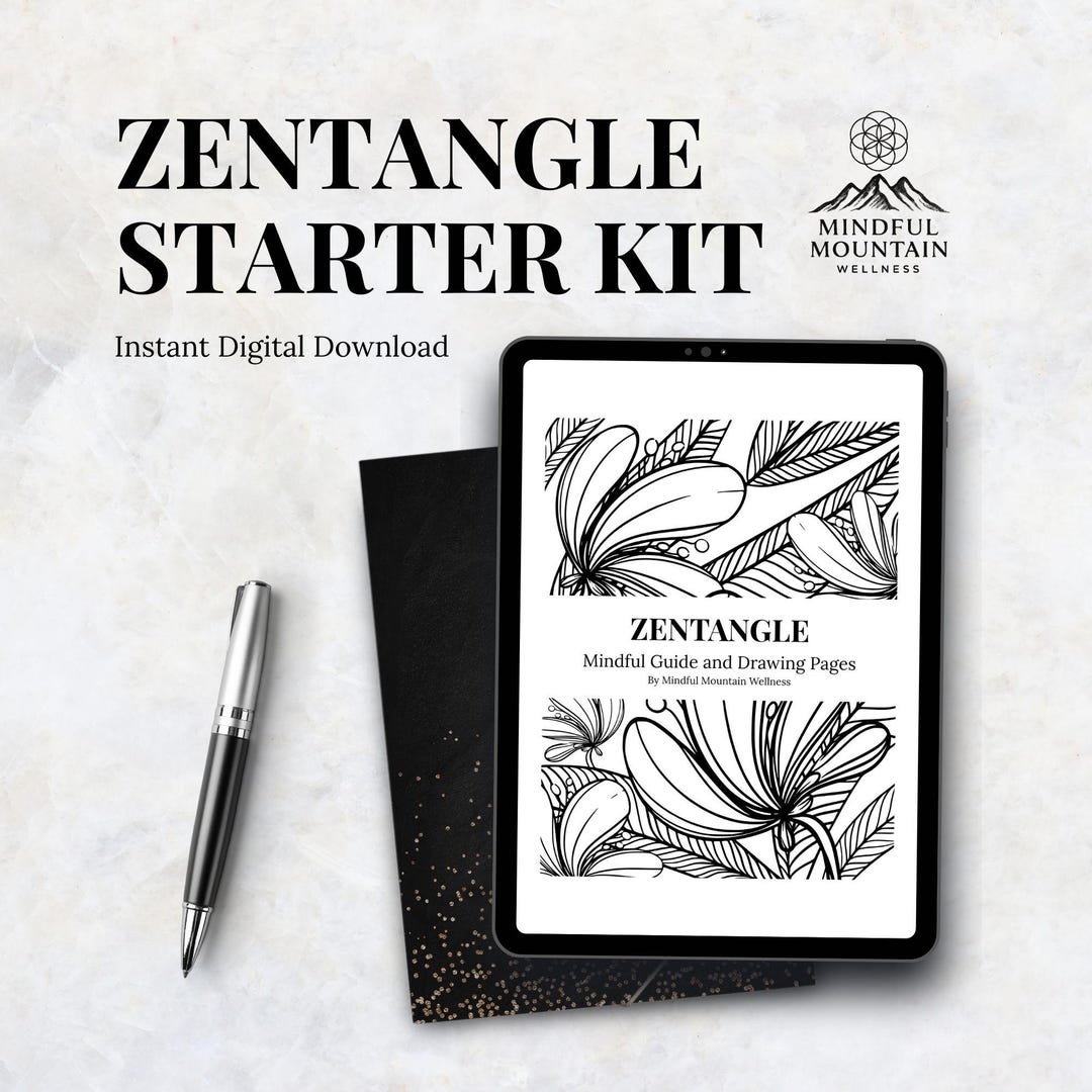 Zentangle Drawing Kit Printable: Beginner Guide, Pattern Bank & Journal ...