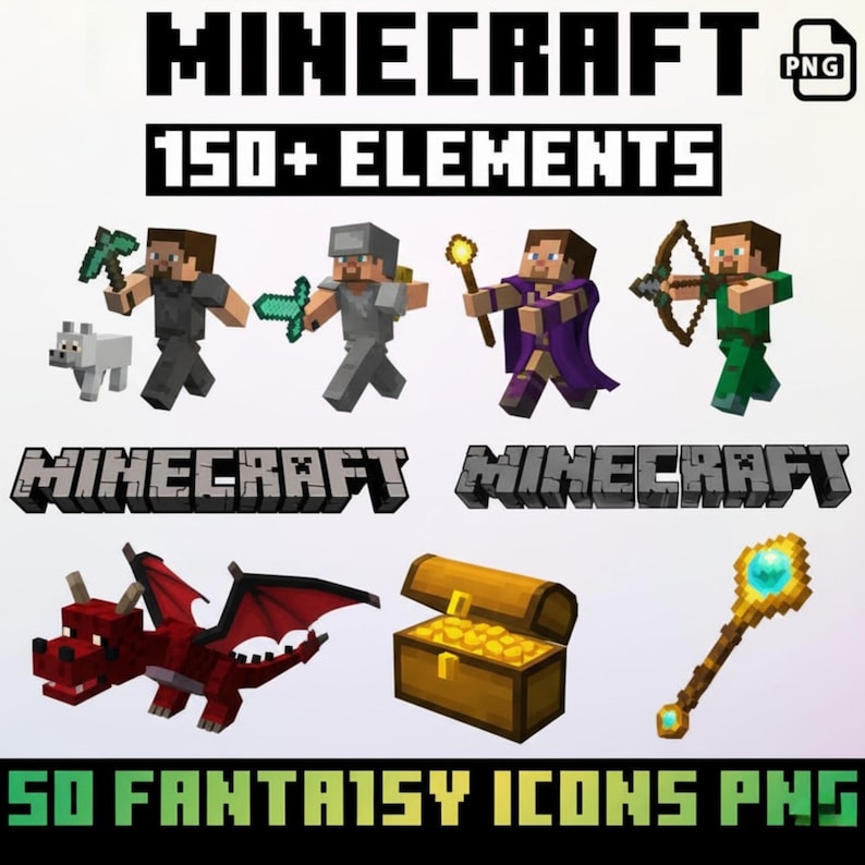 150+ Block Style Game SVG PNG Bundle | Gamer Gift Designs | Sublimation ...