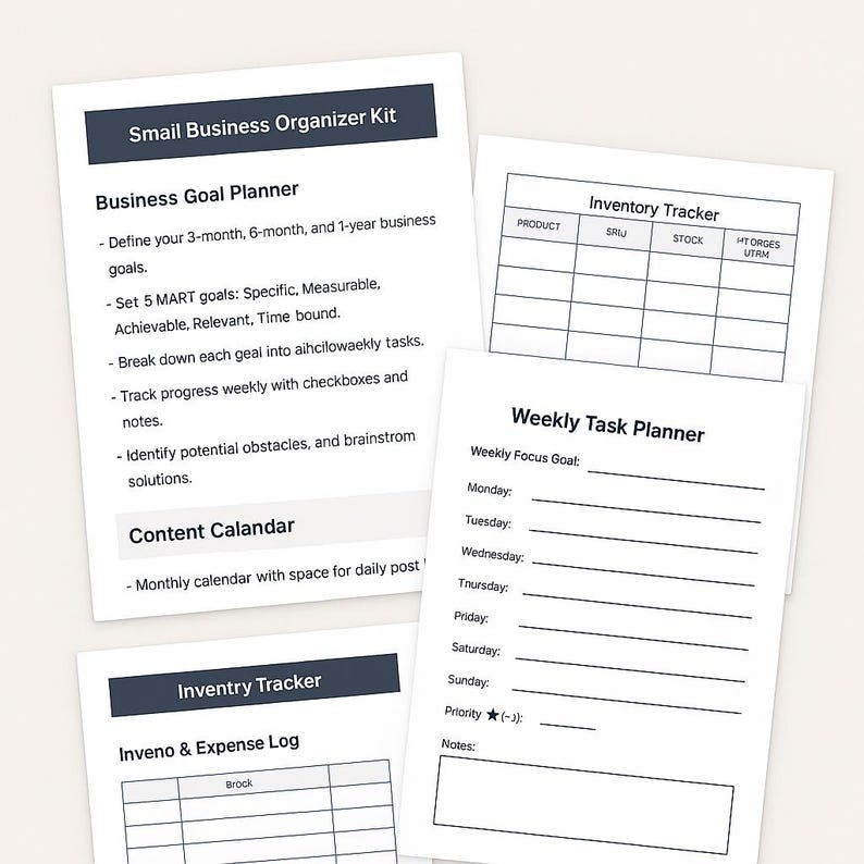 Small Business Organizer Kit | Printable PDF Planner | Income Tracker ...