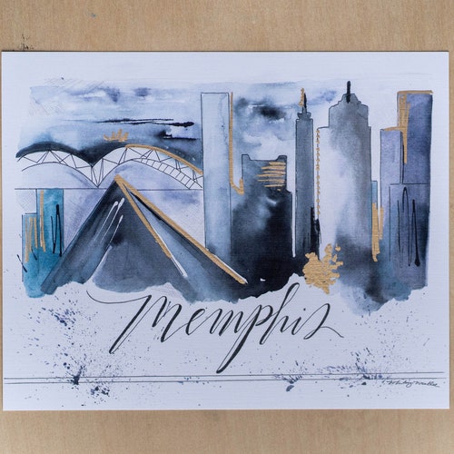 Memphis Skyline Art Print Poster Modern Wall Art New Home - Etsy