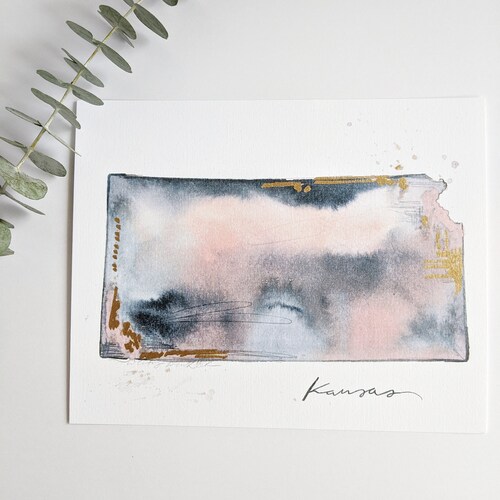 Kansas Physical Art Print State Wall Art 5x7 8x10 11x14 - Etsy