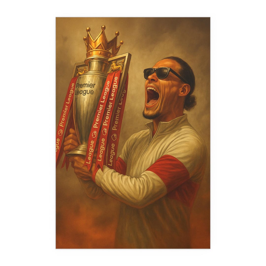 Virgil Van Dijk Premier League Trophy Poster | Liverpool FC Champions ...