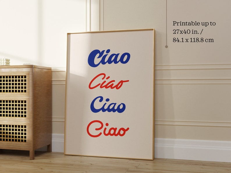 Ciao Italian Art Print – Printable Hand Lettering Wall Decor – DIGITAL ...