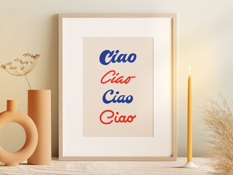 Ciao Italian Art Print – Printable Hand Lettering Wall Decor – DIGITAL ...