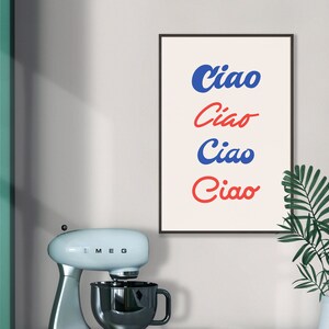 Ciao Italian Art Print – Printable Hand Lettering Wall Decor – DIGITAL ...
