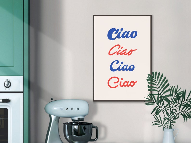 Ciao Italian Art Print – Printable Hand Lettering Wall Decor – DIGITAL ...