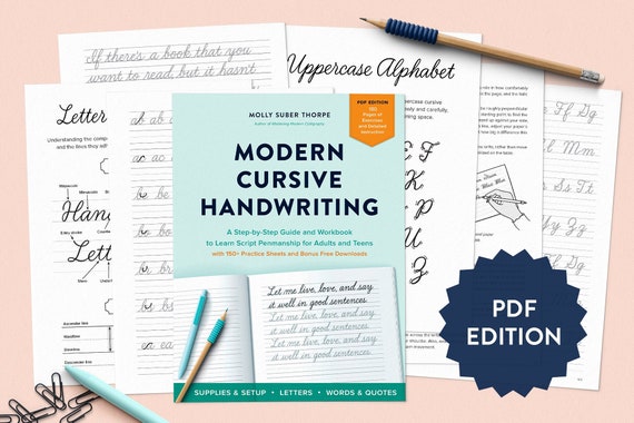 Learn Cursive Handwriting Workbook PDF Practice Sheets - Etsy