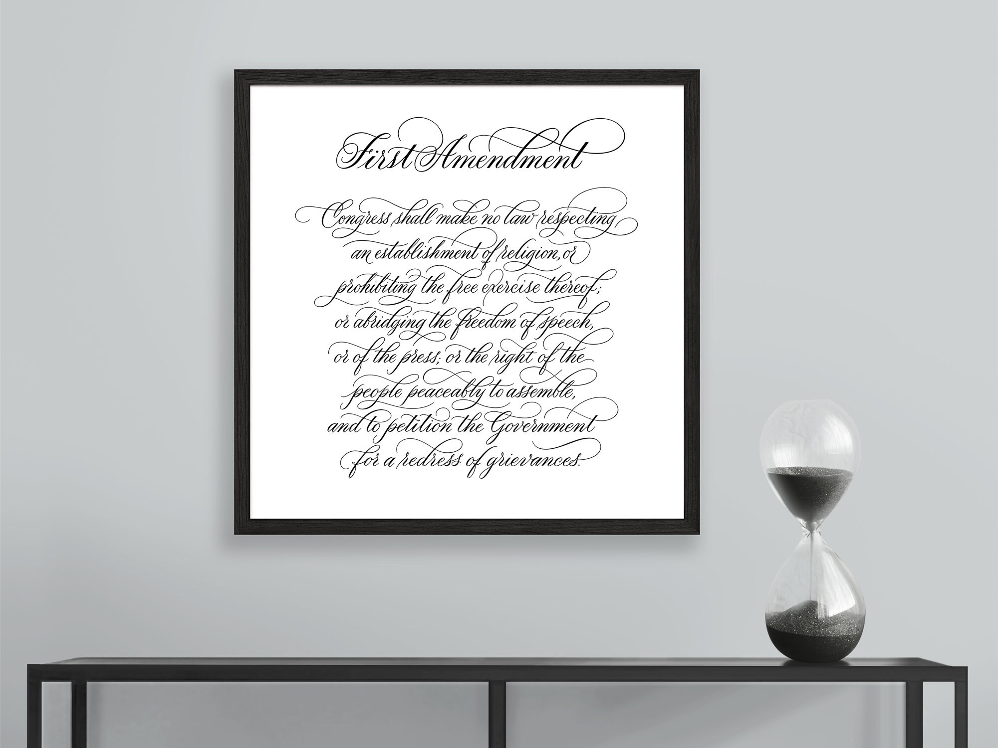 First Amendment Calligraphy Print DIGITAL DOWNLOAD US Constitution ...