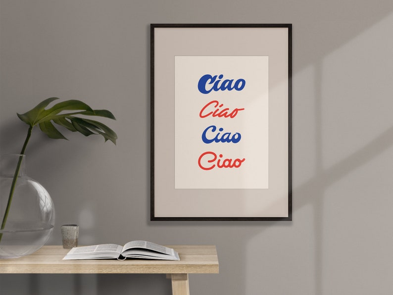 Ciao Italian Art Print – Printable Hand Lettering Wall Decor – DIGITAL ...