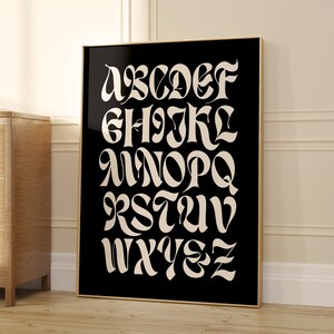 Black and White Typography Art Print Brooklyn Alphabet DIGITAL DOWNLOAD ...