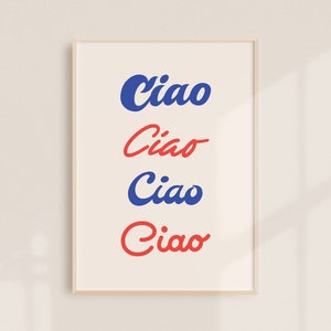 Ciao Italian Art Print – Printable Hand Lettering Wall Decor – DIGITAL ...