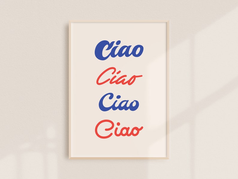 Ciao Italian Art Print – Printable Hand Lettering Wall Decor – DIGITAL ...