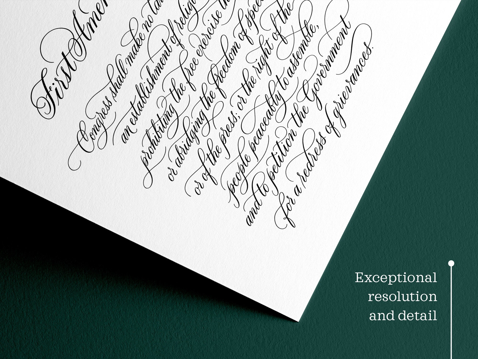 First Amendment Calligraphy Print DIGITAL DOWNLOAD US Constitution ...