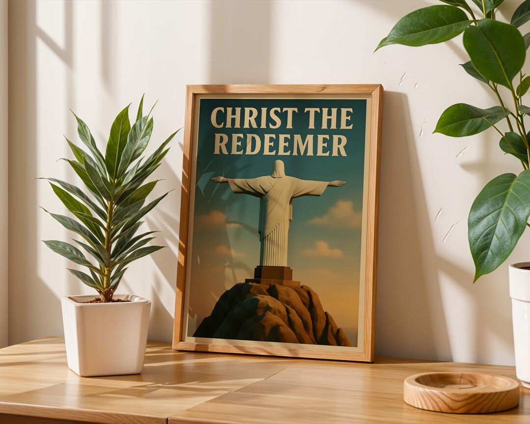 Christ the Redeemer Poster – Brazil Wall Art Printable – 7 Wonders of ...
