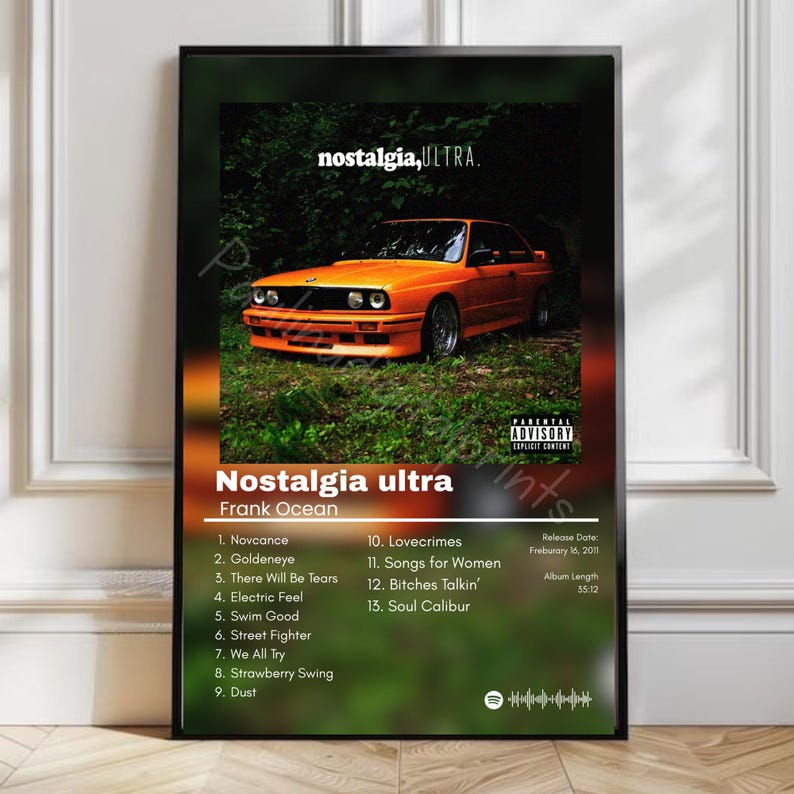 Frank Ocean Nostalgia Ultra Poster: Retro BMW Album Art (digital ...