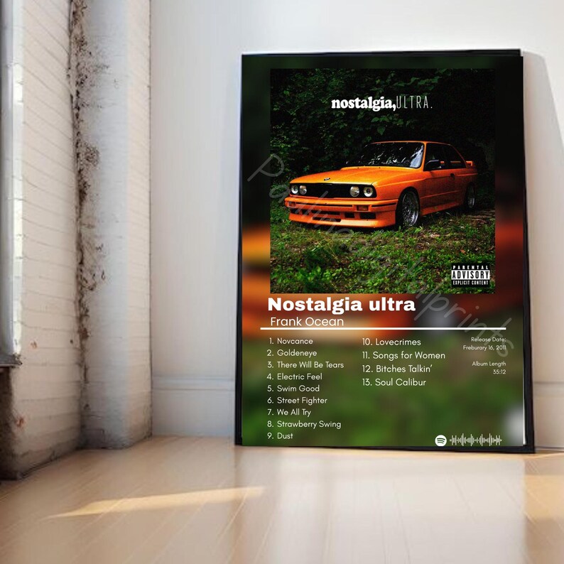 Frank Ocean Nostalgia Ultra Poster: Retro BMW Album Art (digital ...