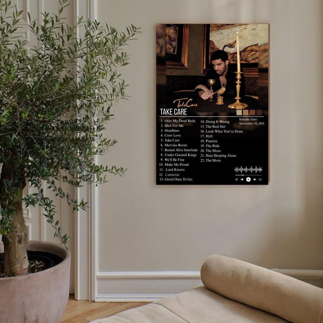 Drake Take Care Album Poster – Digital Download | Minimal Hip-hop Wall ...