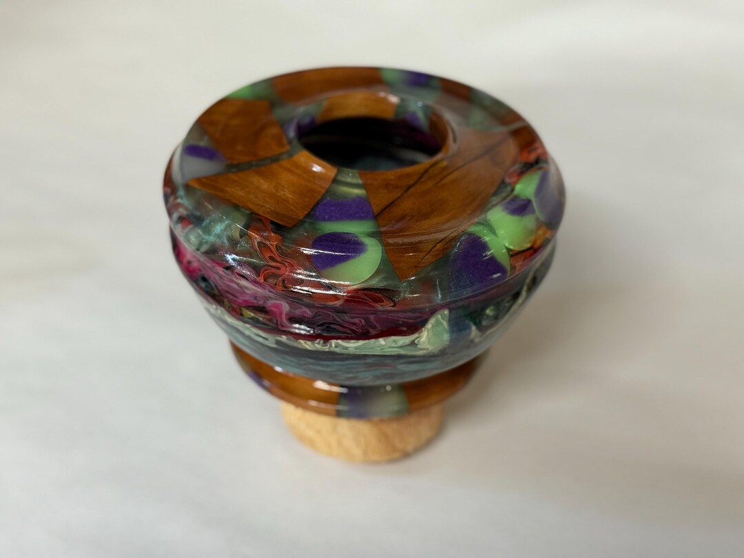 Sculptural Wood Vase: Superhero Art Centerpiece With Glow Orbs - Etsy