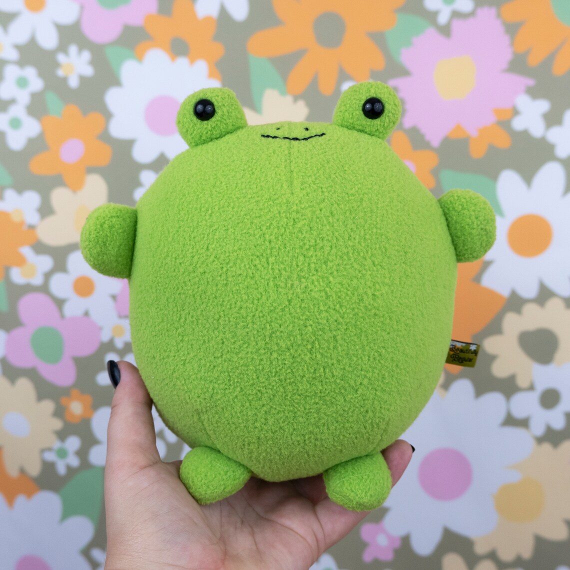 Lime Green Chubby Frog Plush Round Stuffed Animal - Etsy