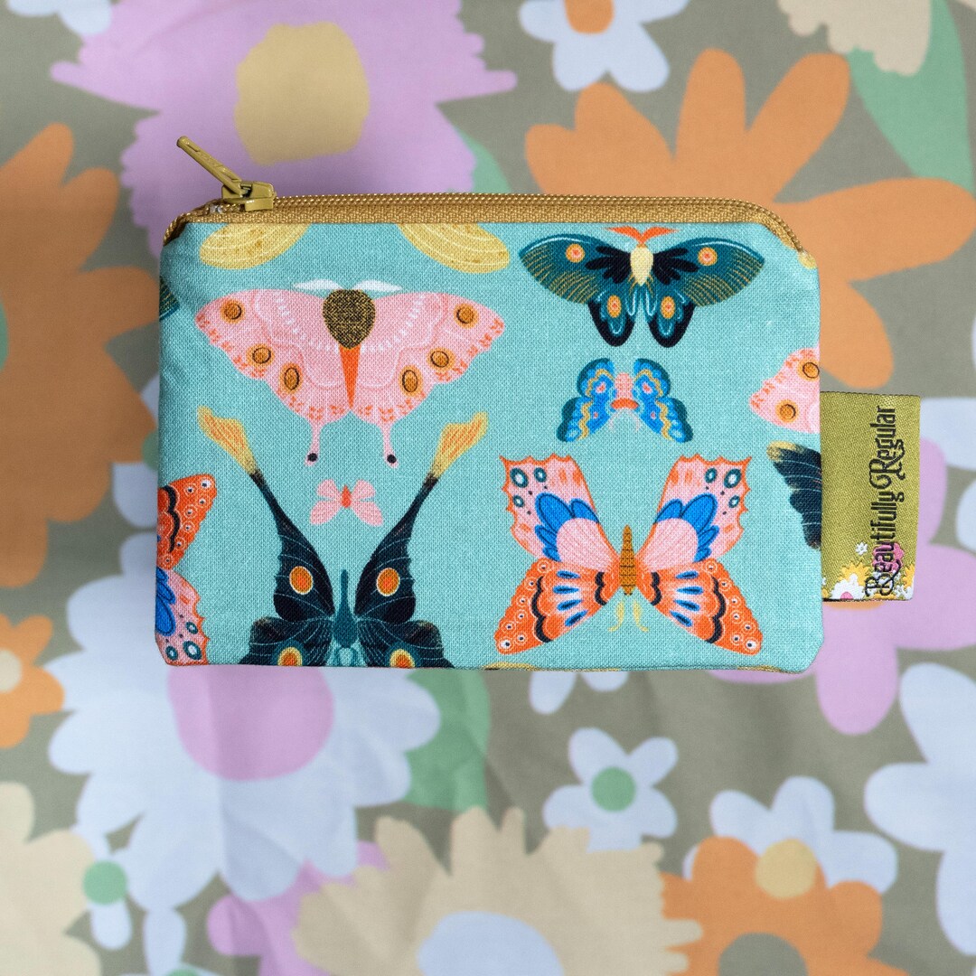 Butterfly Mini Pouch Zipper Coin Card Wallet Purse Bag Butterflies Moth ...