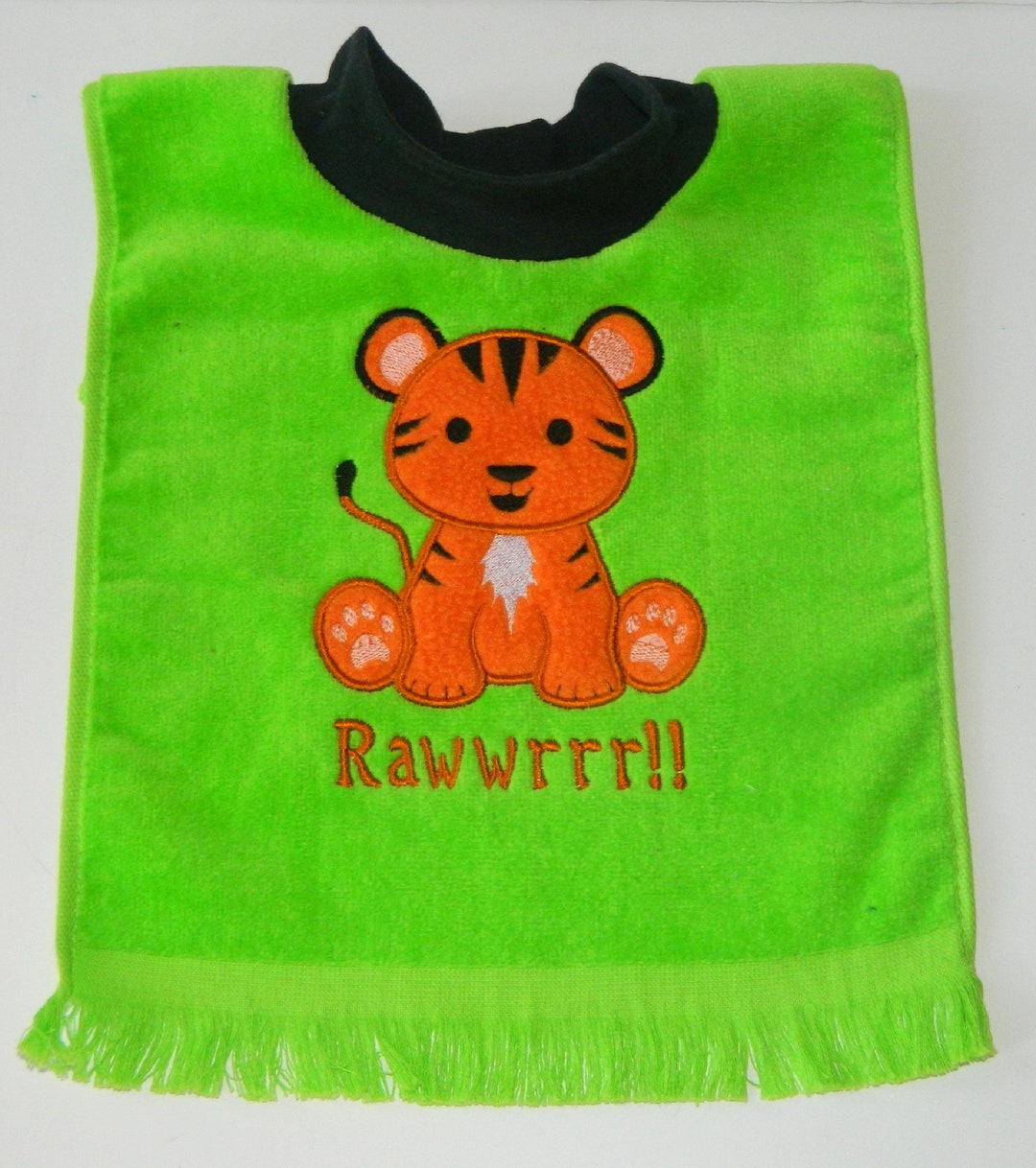 Large Personalized Baby Bib, Bengal Tiger Bib, Pullover Bib, Toddler ...