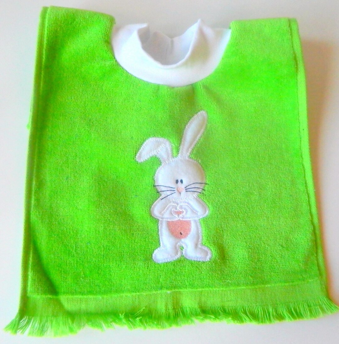 Large Personalized Baby Bib, Easter Bunny Bib, Pullover Bib, Towel Bib ...